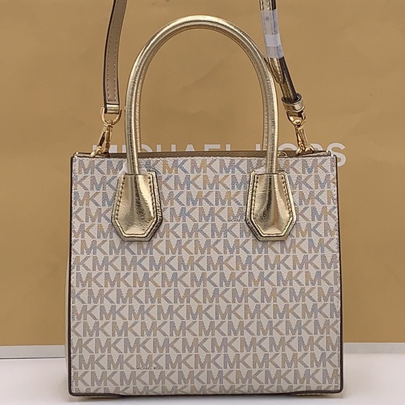 Michael Kors | Bags | Michael Kors Mercer Medium Signature Logo And ...